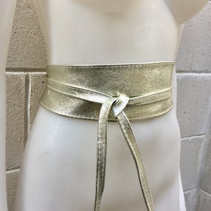 GOLD OBI Belt in Natural Soft Leather. Waist Belt,wide Leather Belt ...
