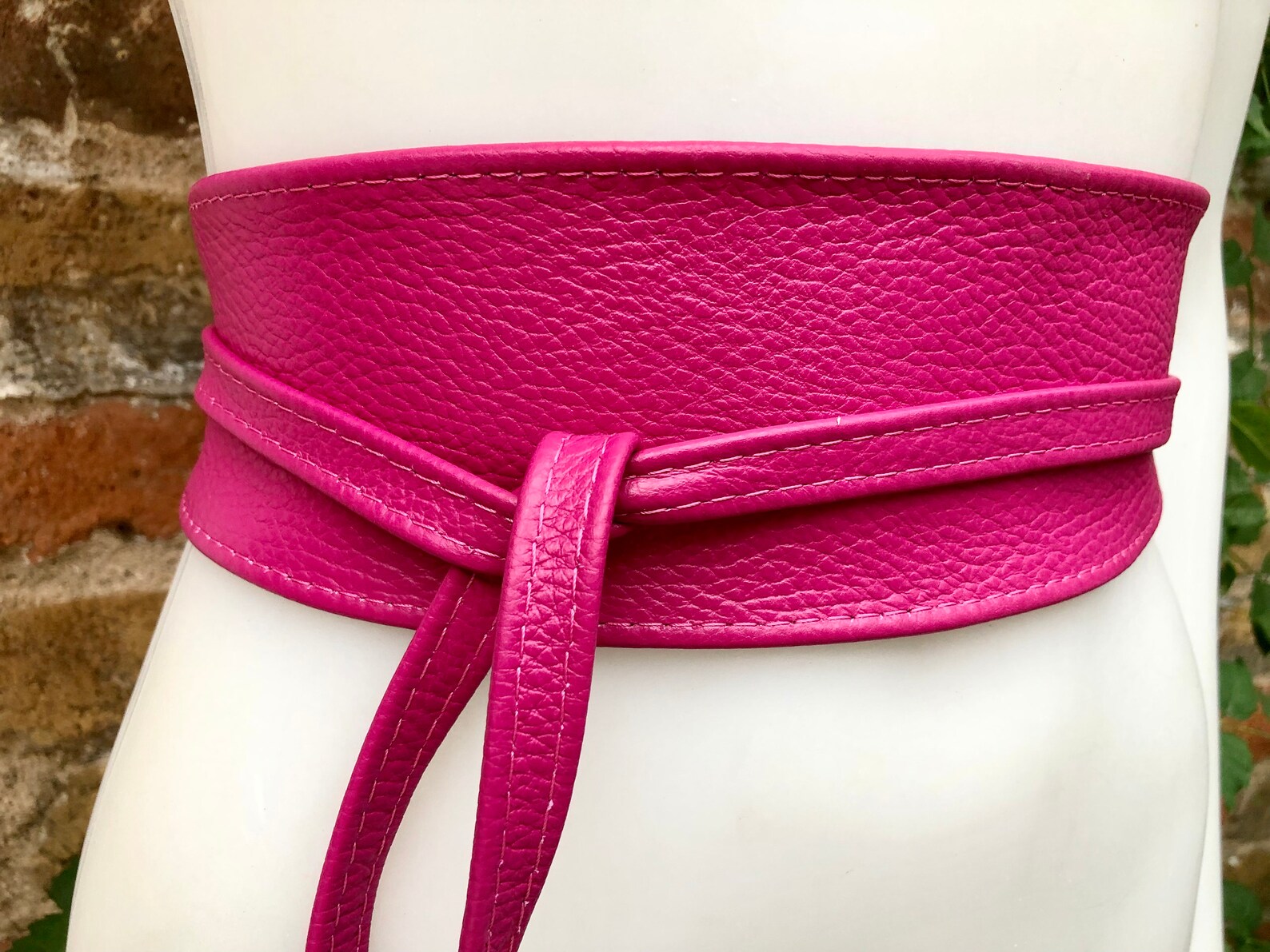 Obi Belt in Soft Leather. Wrap Belt in HOT PINK. Waist Belt in - Etsy