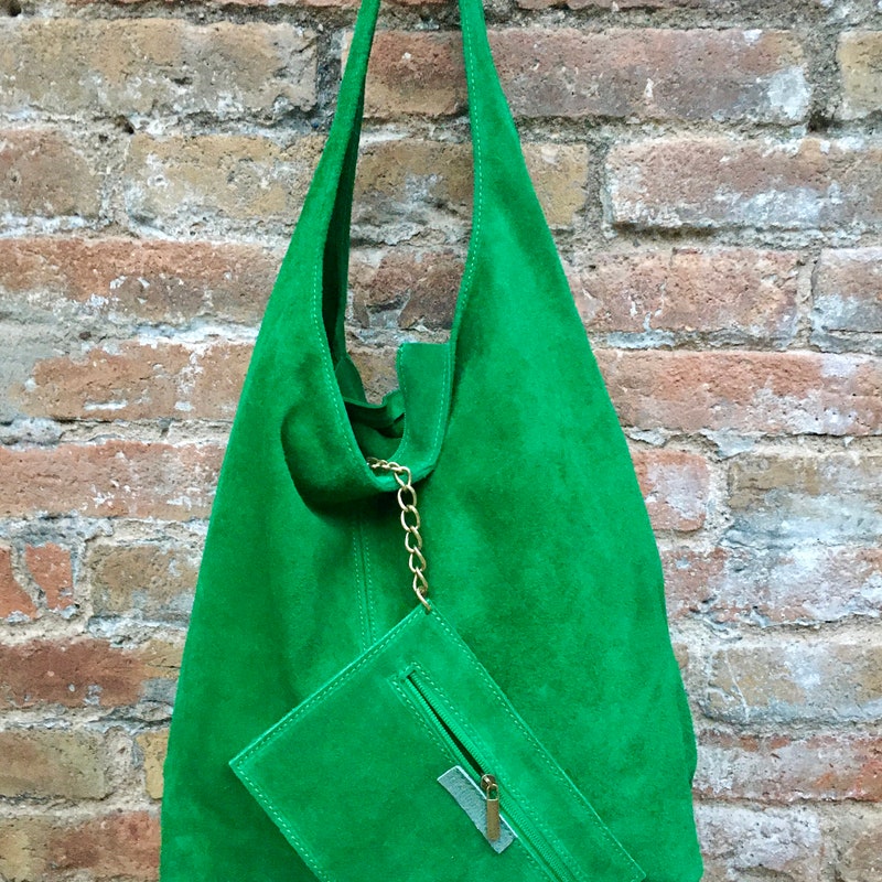 Green Leather Tote - Etsy