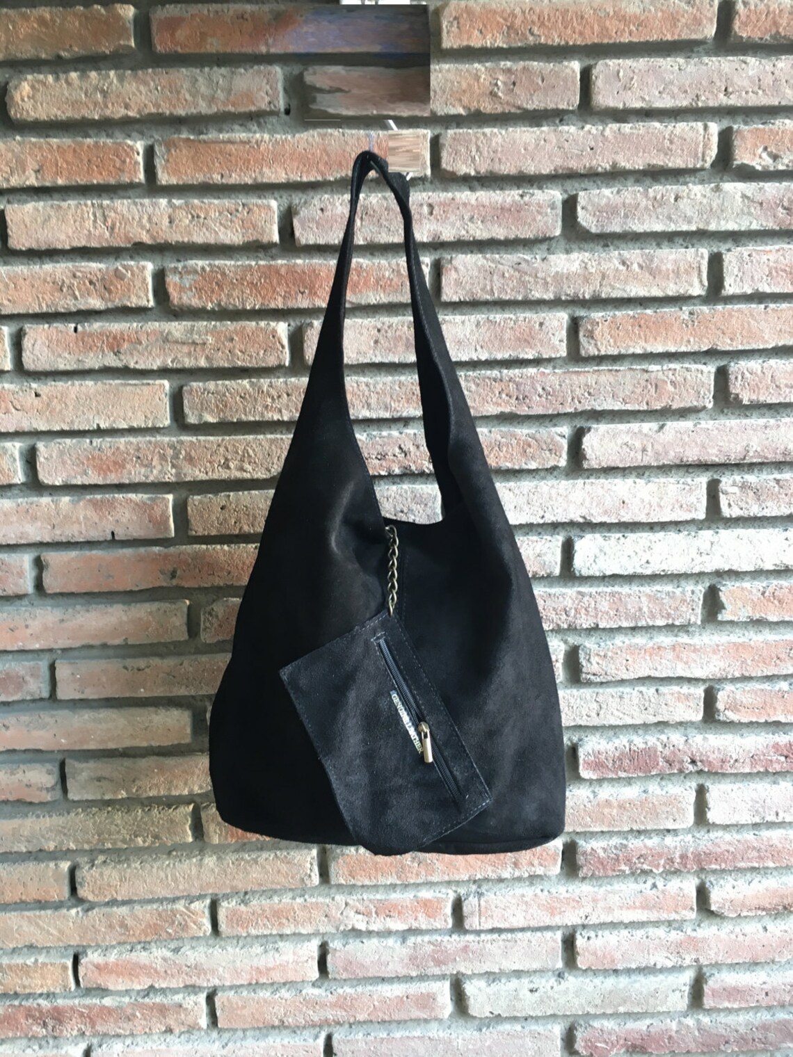 Slouch Bag.large TOTE Leather Bag in BLACK. Soft Natural Suede - Etsy