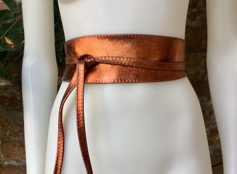 COPPER OBI Belt in Natural Soft Leather. Waist Belt, Wide Leather Belt ...
