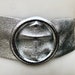 SILVER Metallic Leather Waist Belt With Large Round Buckle. Soft ...