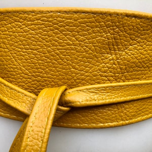 Obi Belt in Soft Leather. Wrap Belt in MUSTARD YELLOW. Waist Belt in ...