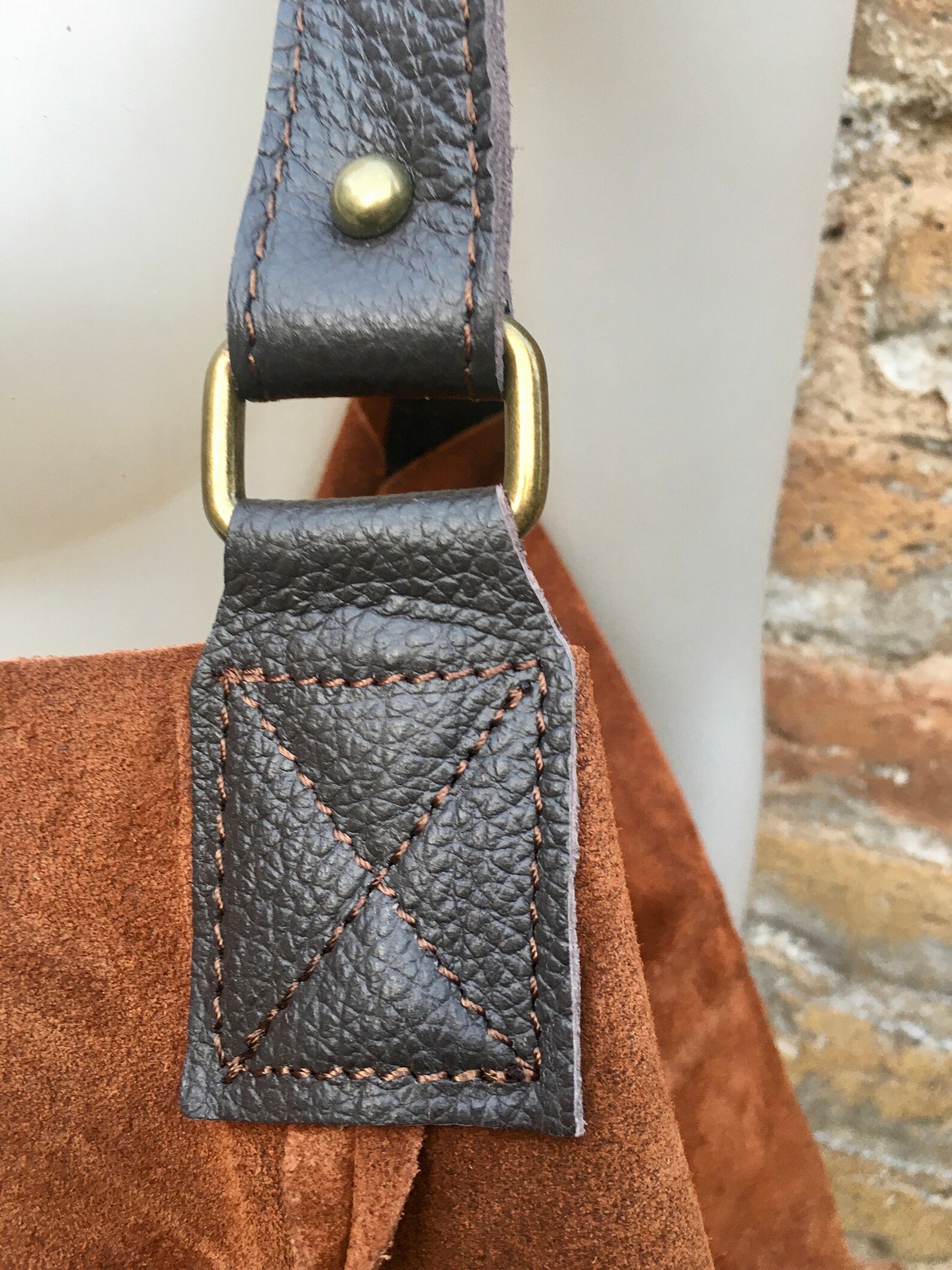 Slouch Leather Bag in Rusty Brown. Dark Saddle Brown Hobo Bag. Boho Bag ...