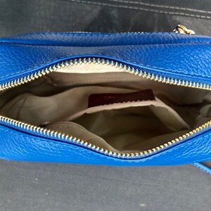 Small Leather Bag in Dark Cobalt Blue. GENUINE Leather Shoulder or ...