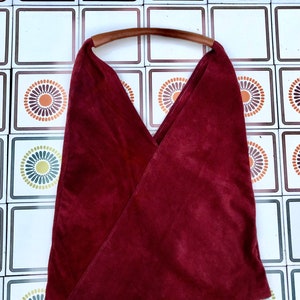 Slouch Leather Bag in BURGUNDY. Large Shoulder Leather Bag. Boho Bag ...