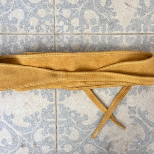 Mustard Yellow Obi Belt in Suede. Wrap Belt in Genuine Leather ...