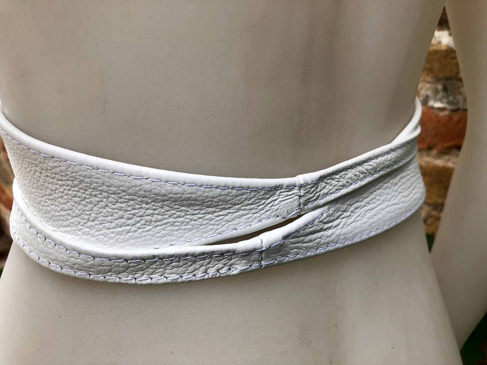 White Obi Belt in Soft Leather. Wrap Belt in White. Wide Waist - Etsy
