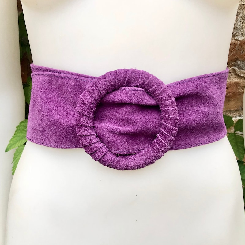 Purple Suede Belt - Etsy