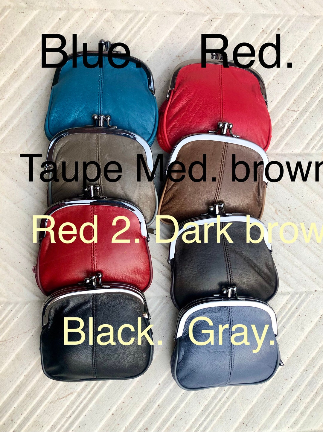 Retro Purse in Genuine Leather. Small Vintage Style Wallet for Coins ...