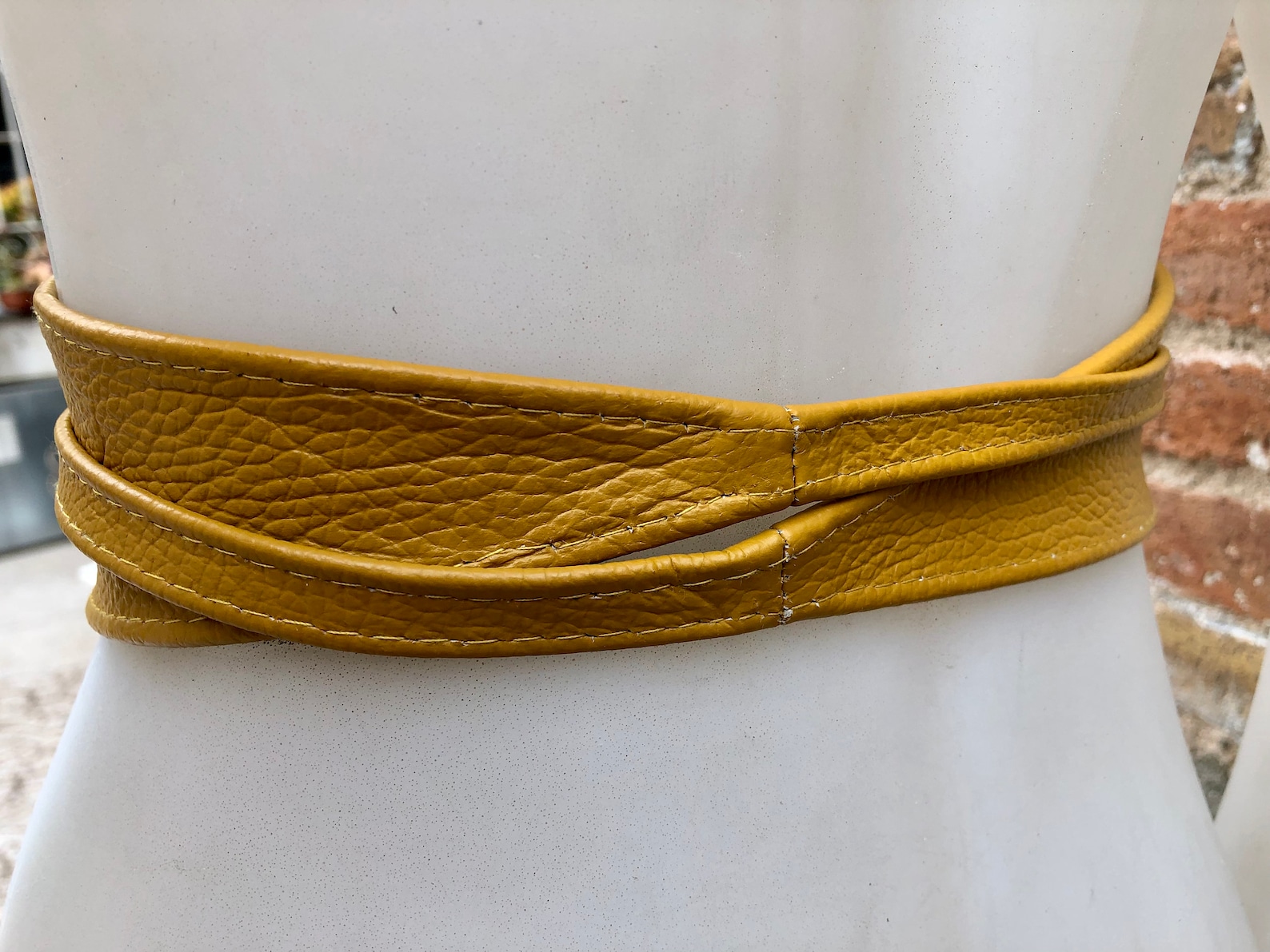 Obi Belt in Soft Leather. Wrap Belt in MUSTARD YELLOW. Waist Belt in ...