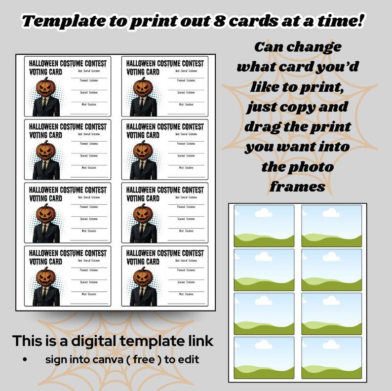 Office Halloween Costume Contest Flyer & Voting Cards (editable ...