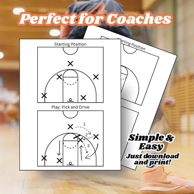 Basketball Half Court Diagram Sheet | Printable Coaching Playbook ...