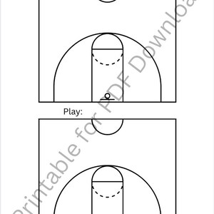 Basketball Half Court Diagram Sheet | Printable Coaching Playbook ...