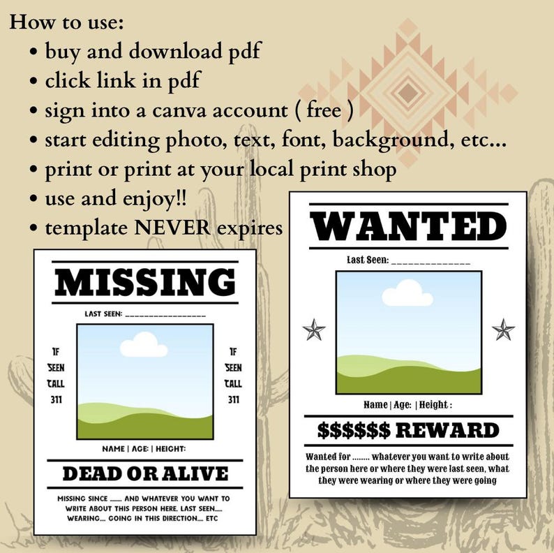 Wanted & Missing Person Poster Bundle | Editable Halloween Prop ...