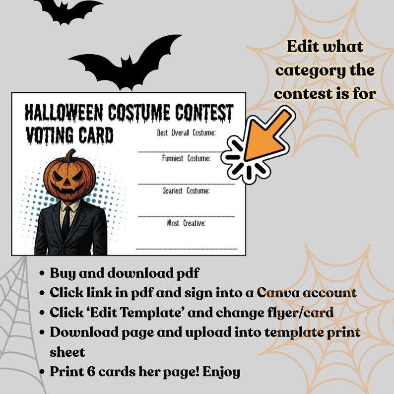Office Halloween Costume Contest Flyer & Voting Cards (editable ...
