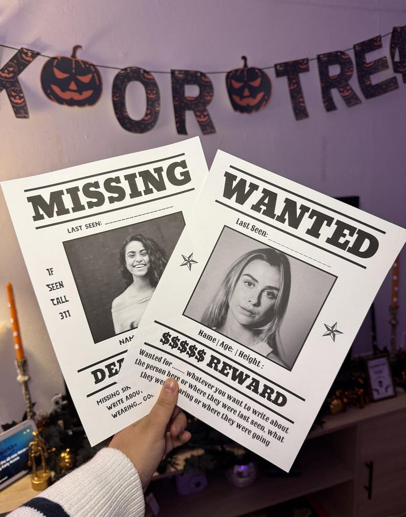 Wanted & Missing Person Poster Bundle | Editable Halloween Prop ...