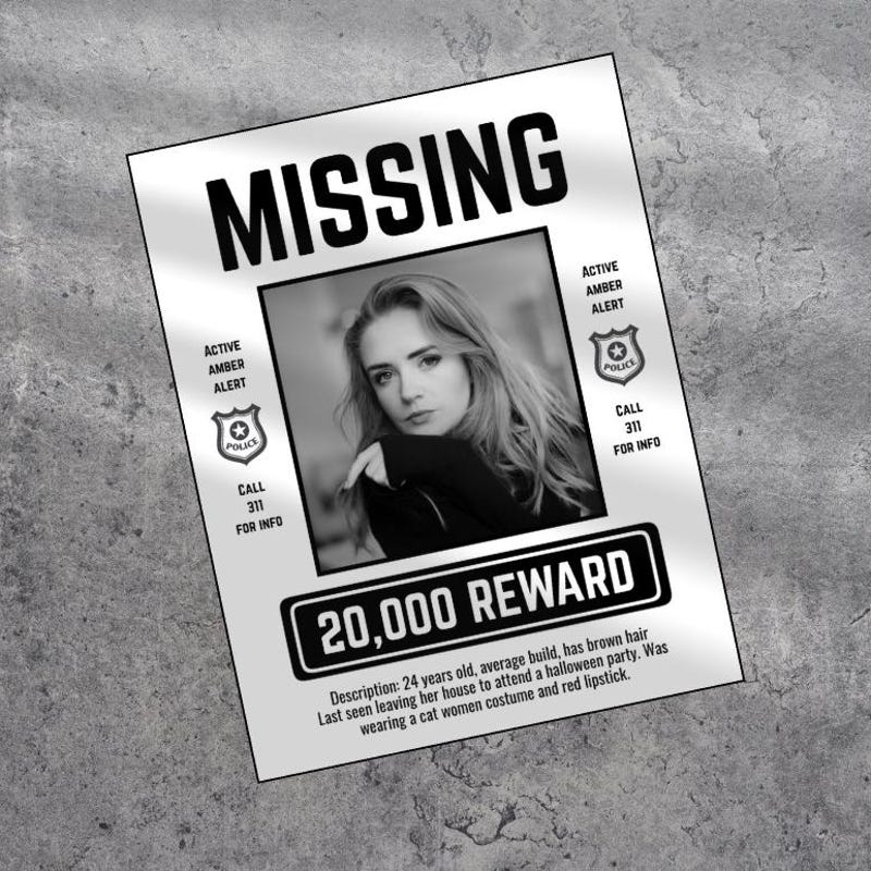Funny Missing Person Poster - Etsy
