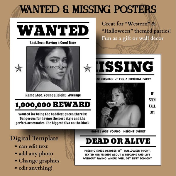 Halloween Wanted Poster - Etsy