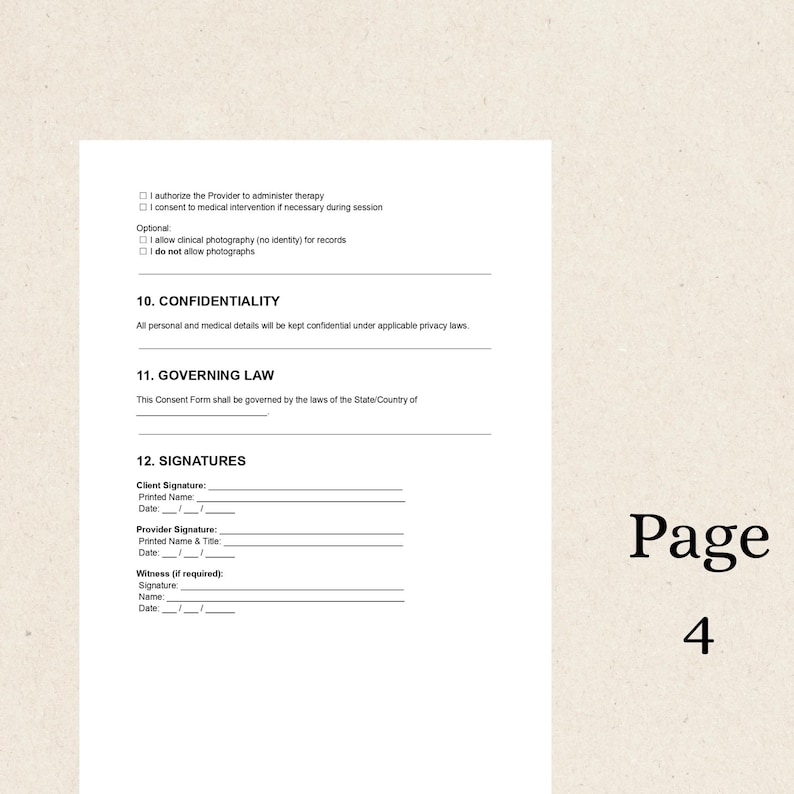 NAD+ Therapy Consent Form Template | IV Treatment Client Waiver ...