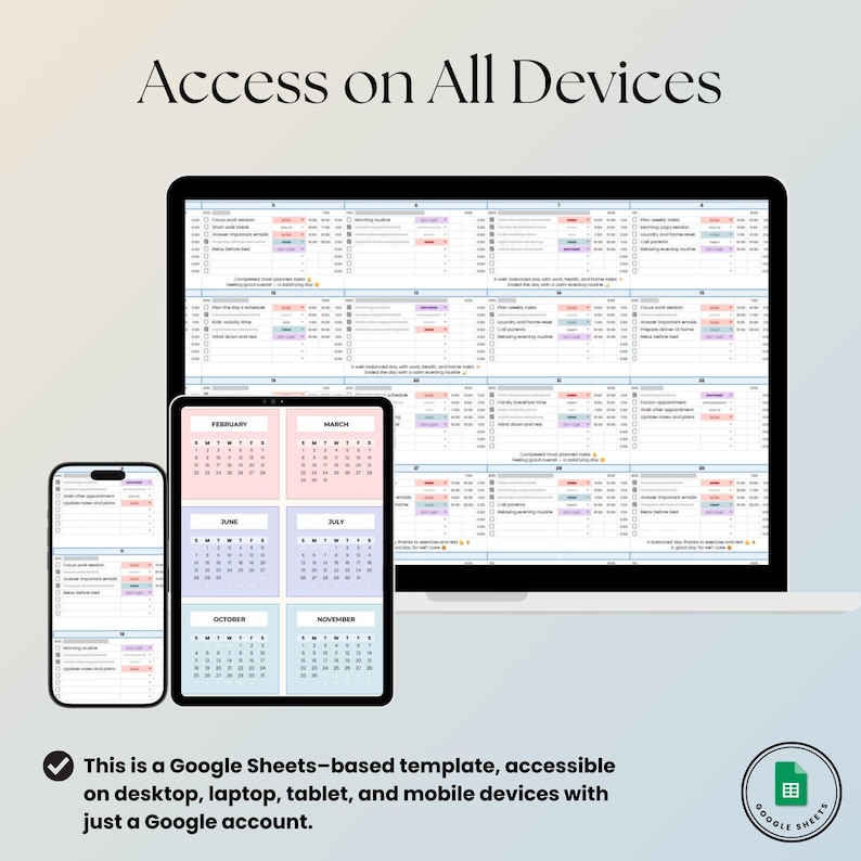 Google Sheets Time Tracking Template | Monthly Planner With Category ...