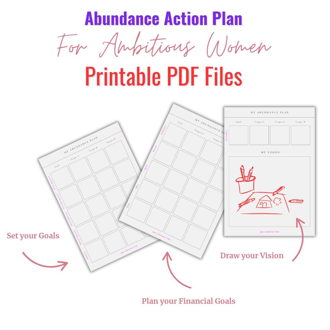 Abundance Planner Printable Goal Setting Template Financial Action Plan ...
