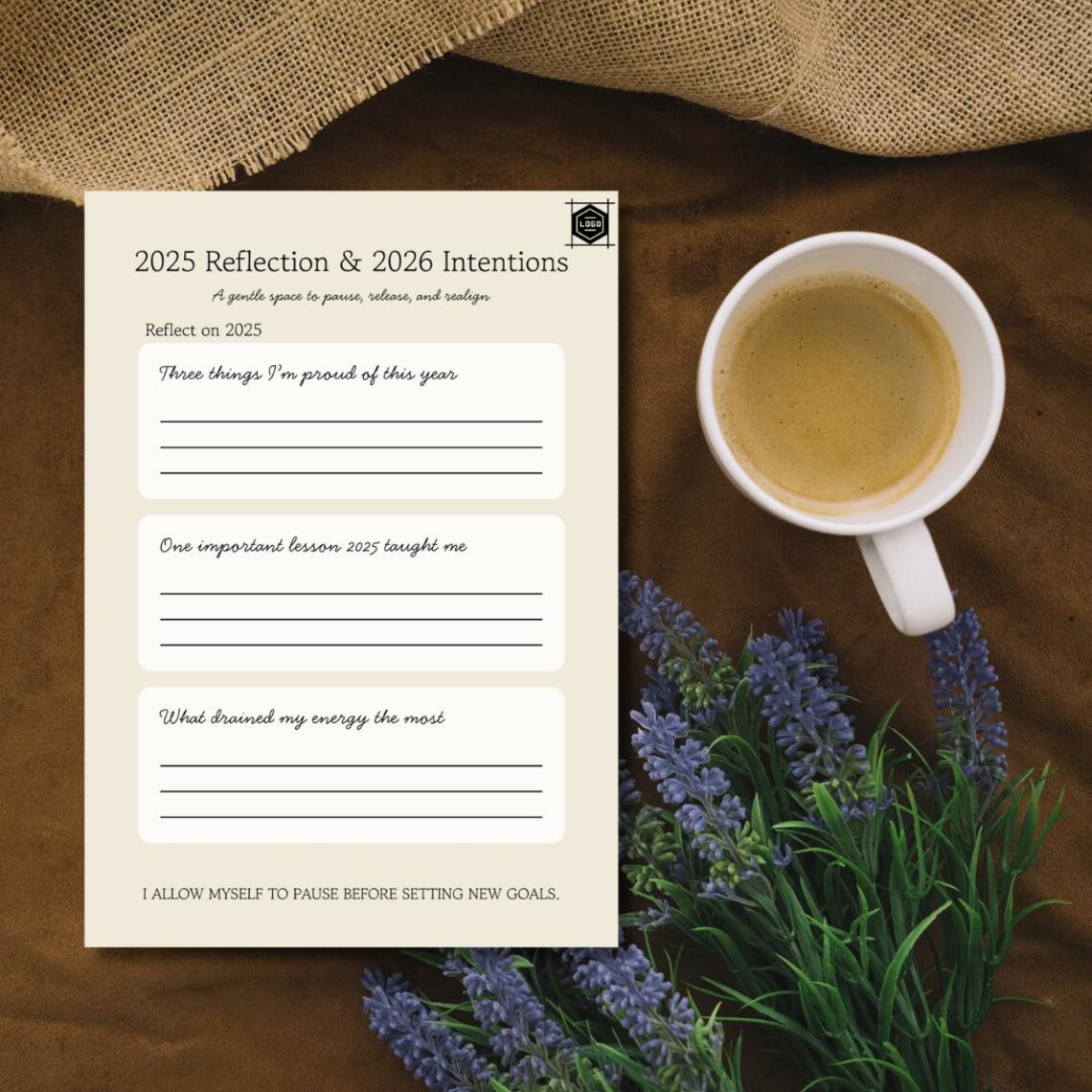 2025 Reflection 2026 Intentions Worksheet Year End Review And Goal