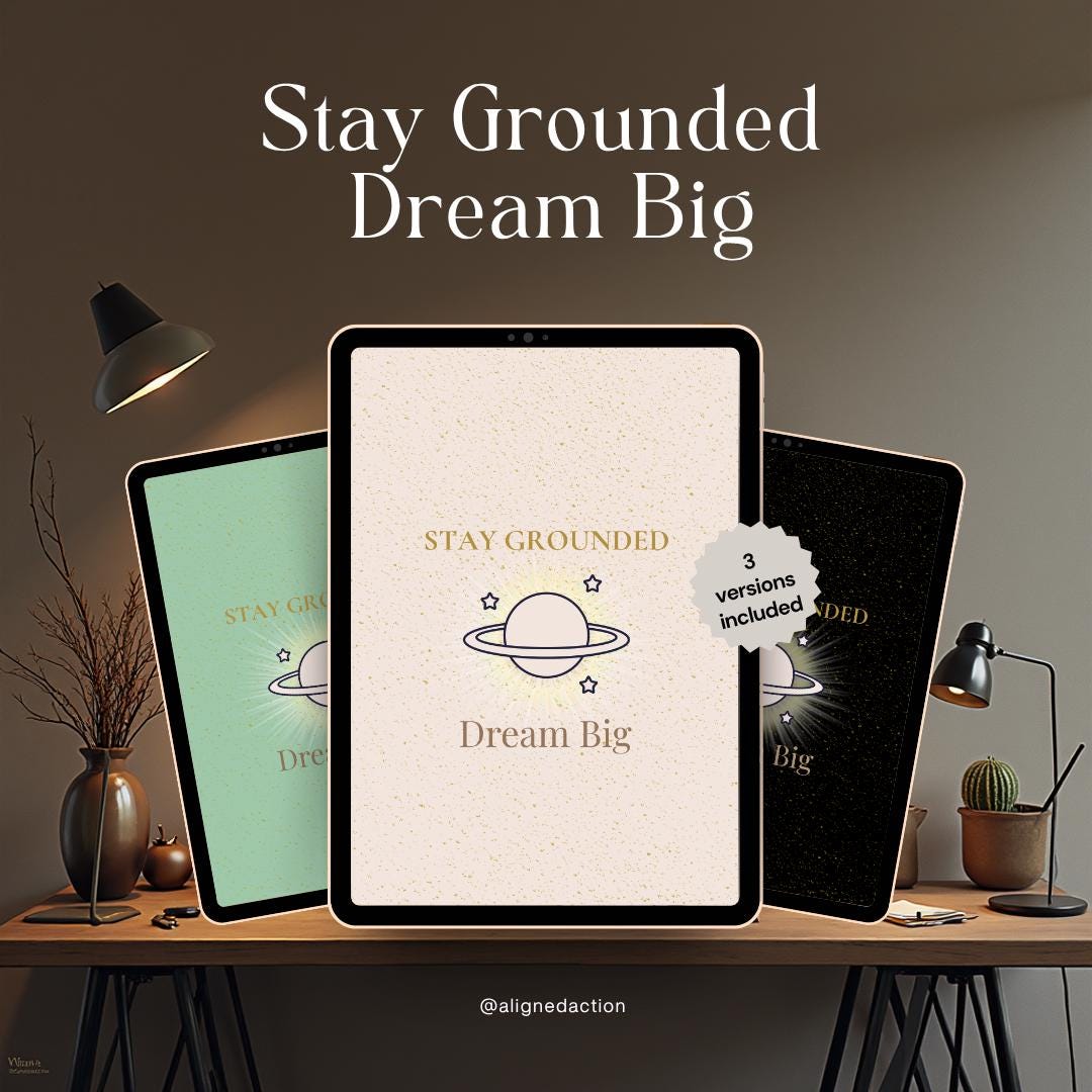Stay Grounded Dream Big Planet Print: Minimalist Celestial Wall Art ...