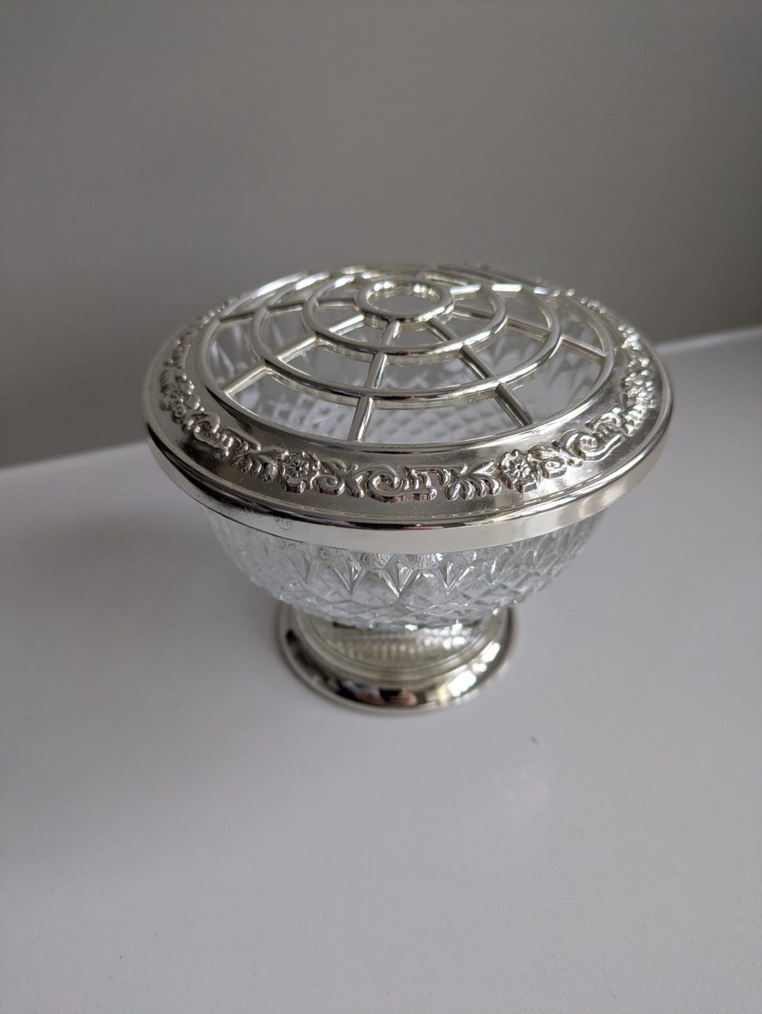 Vintage Mayell Crystal/silver Plate 5" Rose Bowl in Good Condition. - Etsy