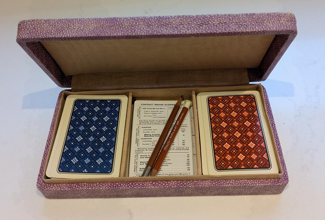 Vintage Bridge Twin Card Set With Pencils & Instructions - Etsy