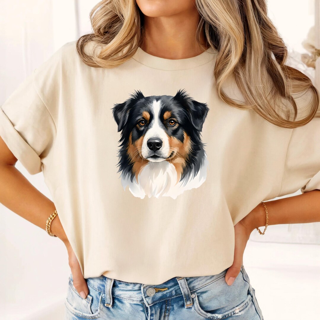 Australian Shepherd Shirt, Blue Merle Aussie Dog Tee, Aussie Puppy ...