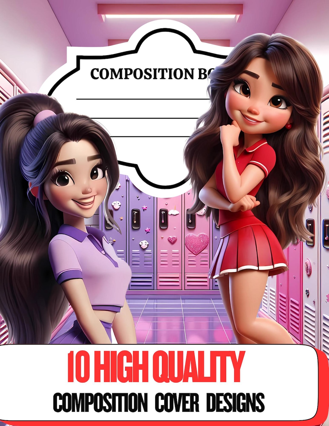 10 Pixel Art Composition Book Covers | PNG Digital Download | Back to School Notebook Clipart - Etsy