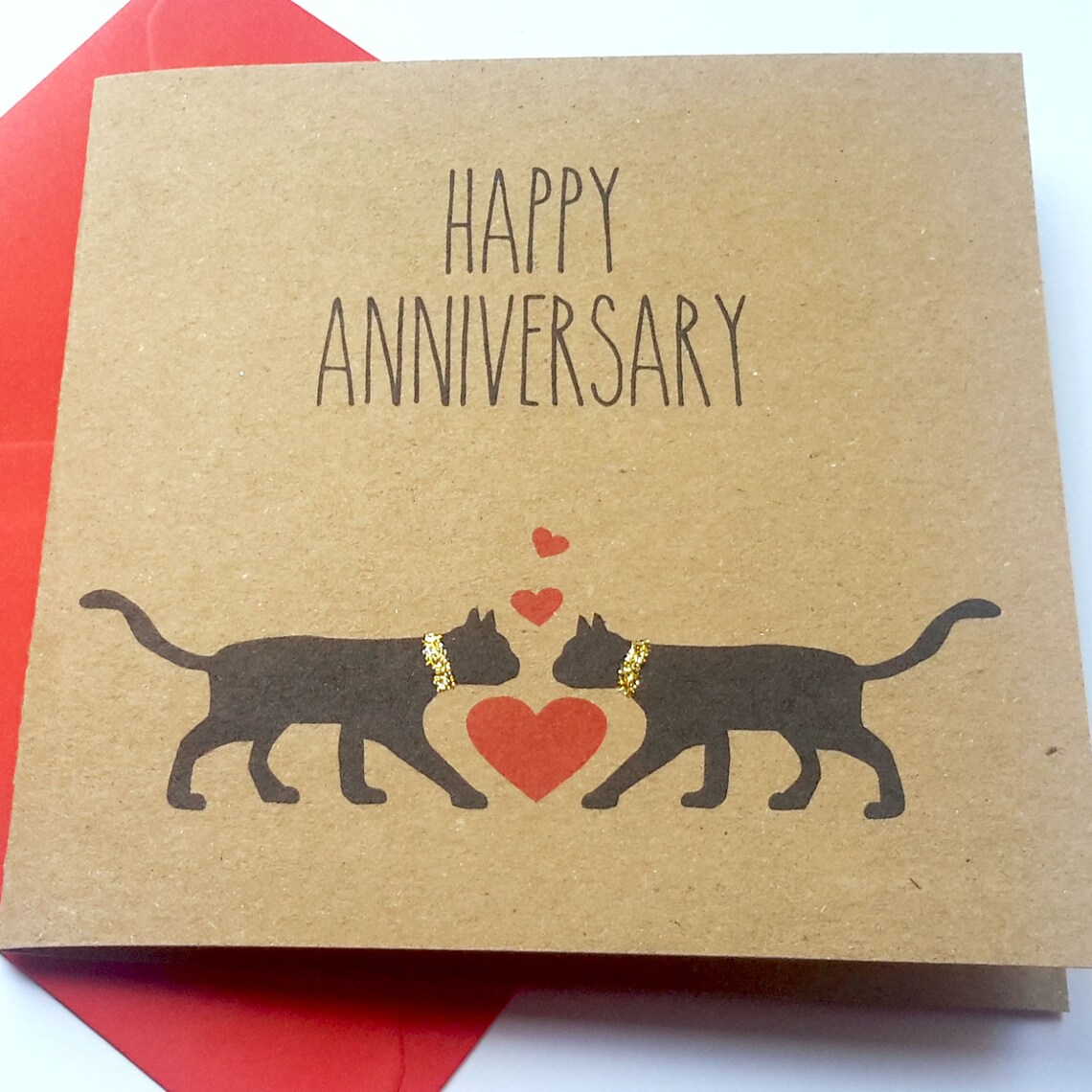 Black Cat Anniversary Card Happy Anniversary - Etsy