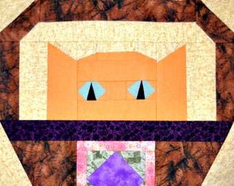 Cat Paper Pieced Quilt Block Pattern Lady of the Lake by - Etsy