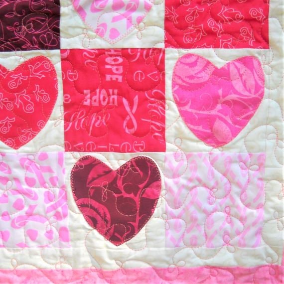 Heart Match PDF Download Quilt Pattern Pinktober Curlicue - Etsy