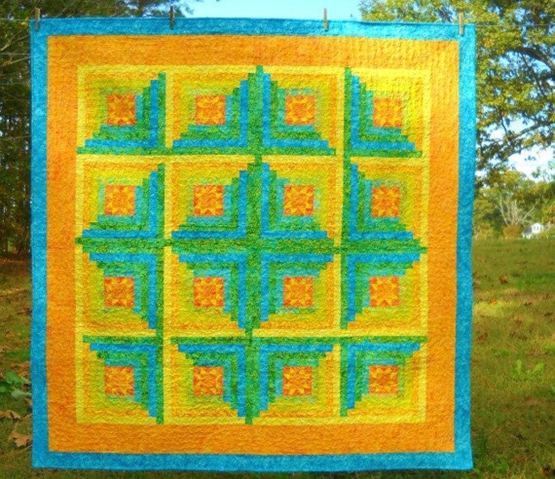 Log Cabin Under the Stars Quilt Pattern by Curlicue Creations Quilting ...