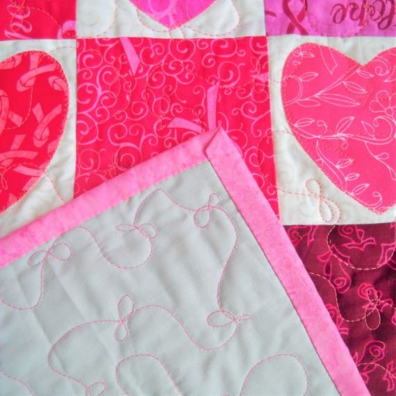 Heart Match PDF Download Quilt Pattern Pinktober Curlicue - Etsy