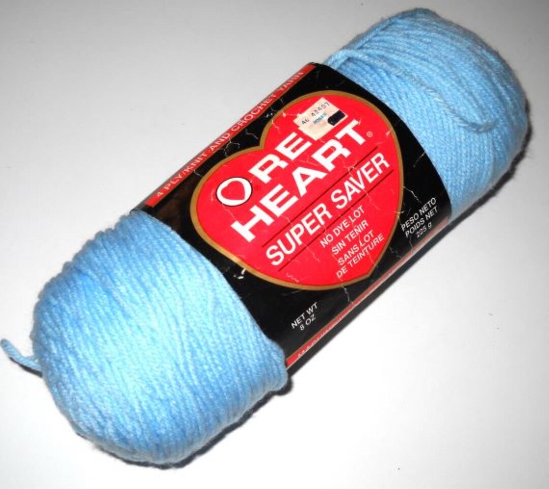 Red Heart Super Saver Yarn, Light Blue, 8 Oz Worsted Weight Yarn, Blue ...