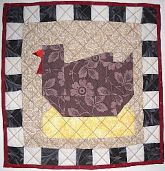 Chickens in the Kitchen Quilted Trivet Pattern by Curlicue | Etsy