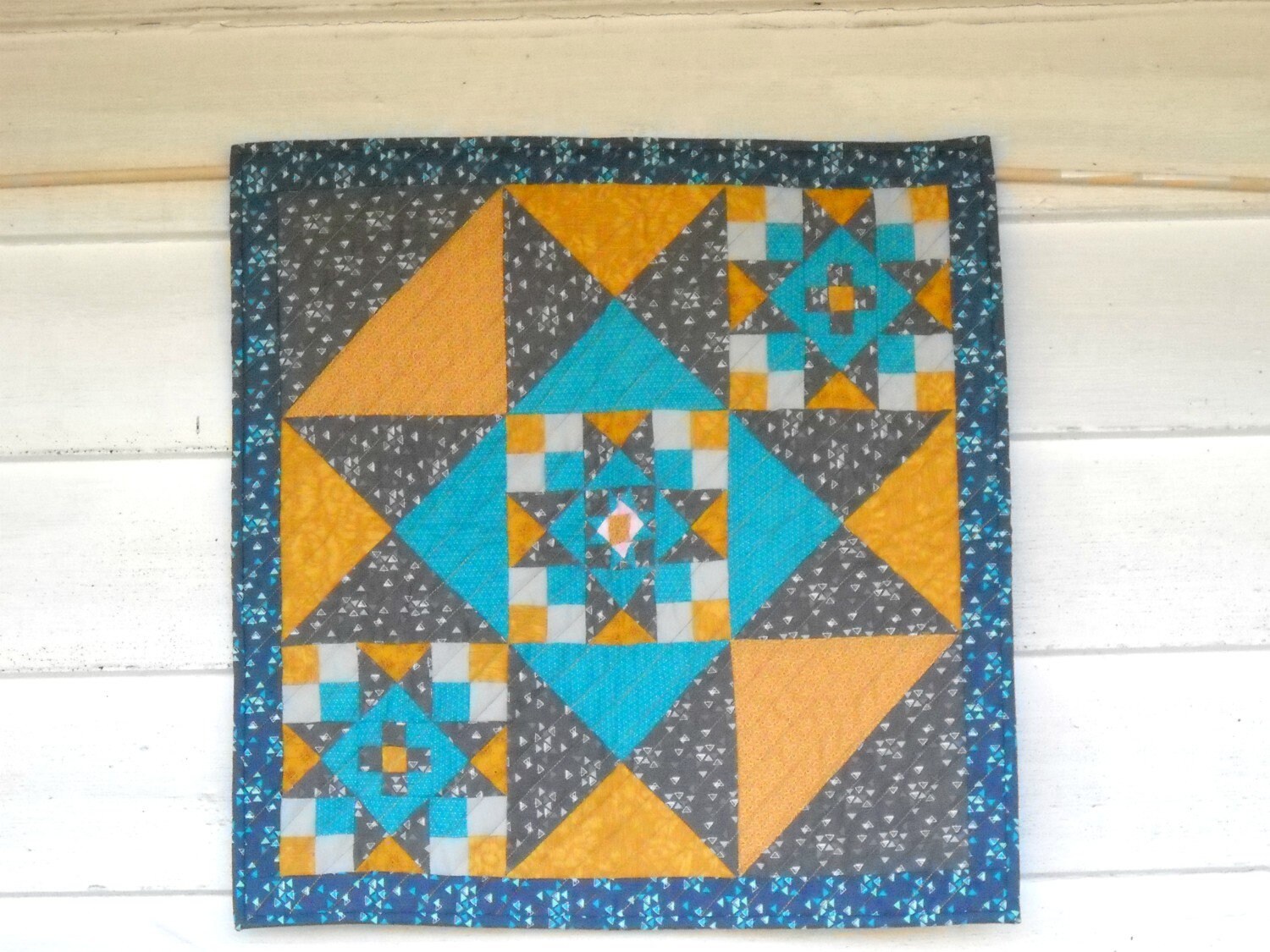 Modern Mini Star Handmade Quilt Table Topper Wall Hanging by | Etsy