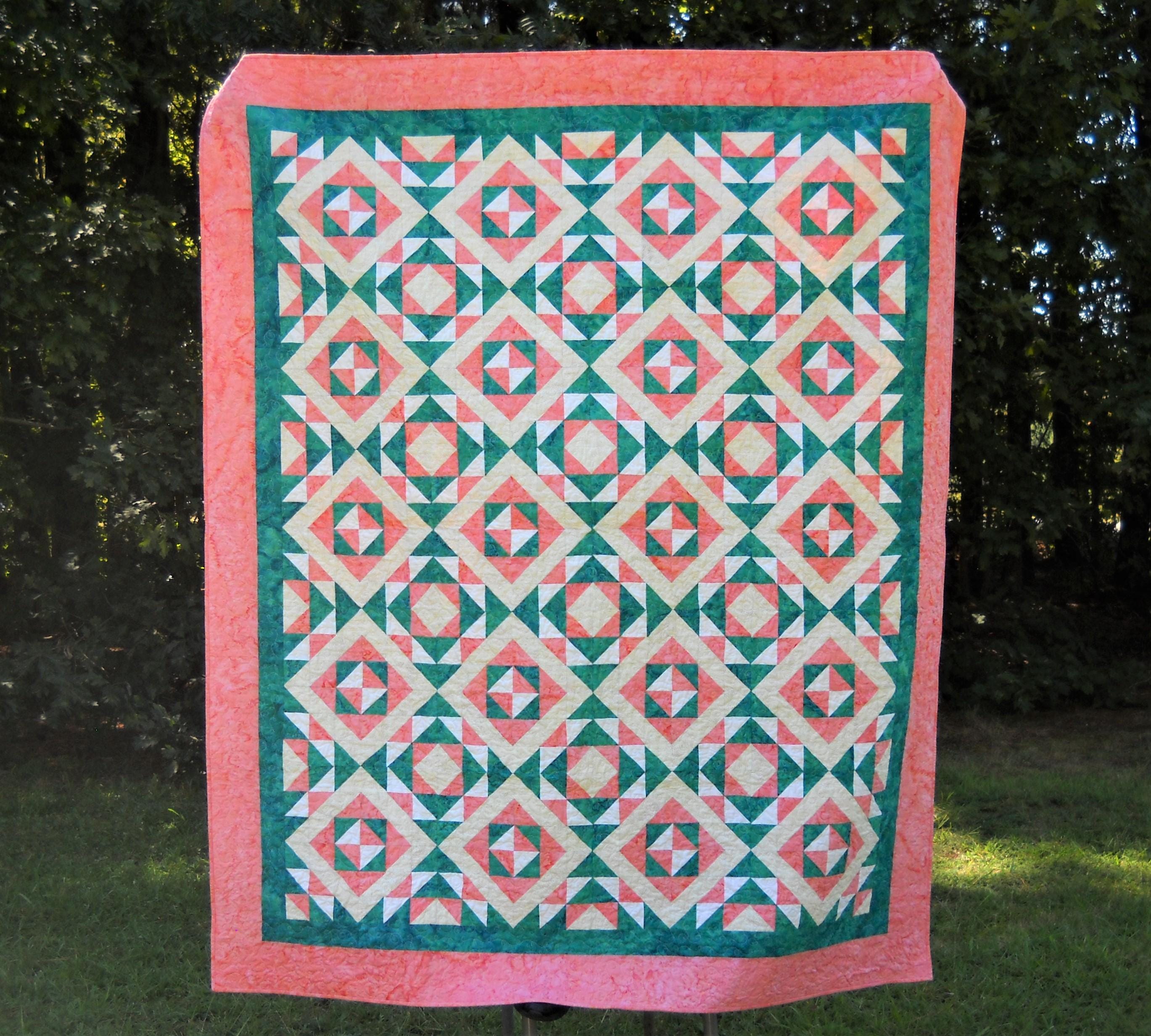 Cherry Tree Quilt Pattern: Twin Size Geometric Design (PDF Pattern) - Etsy