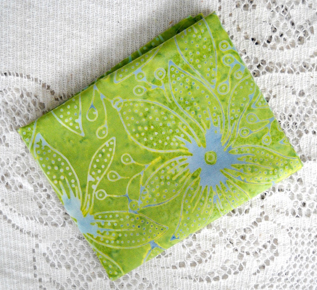 Green Flower Rainbow Bright Balis Batik Quilt Fabric, Benartex, 100 ...
