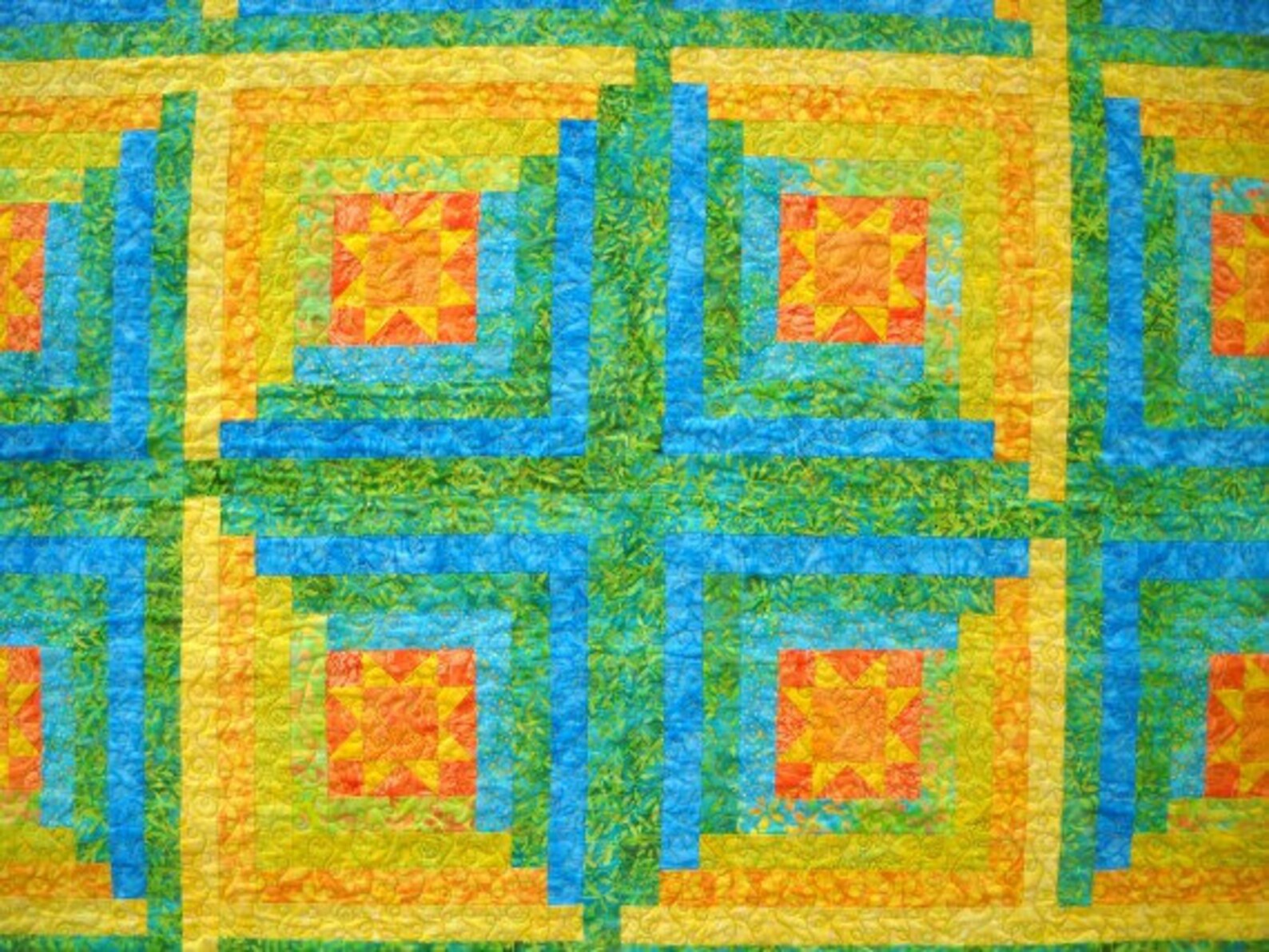 Log Cabin Under the Stars Quilt Pattern: Throw Size Sewing (PDF Pattern ...