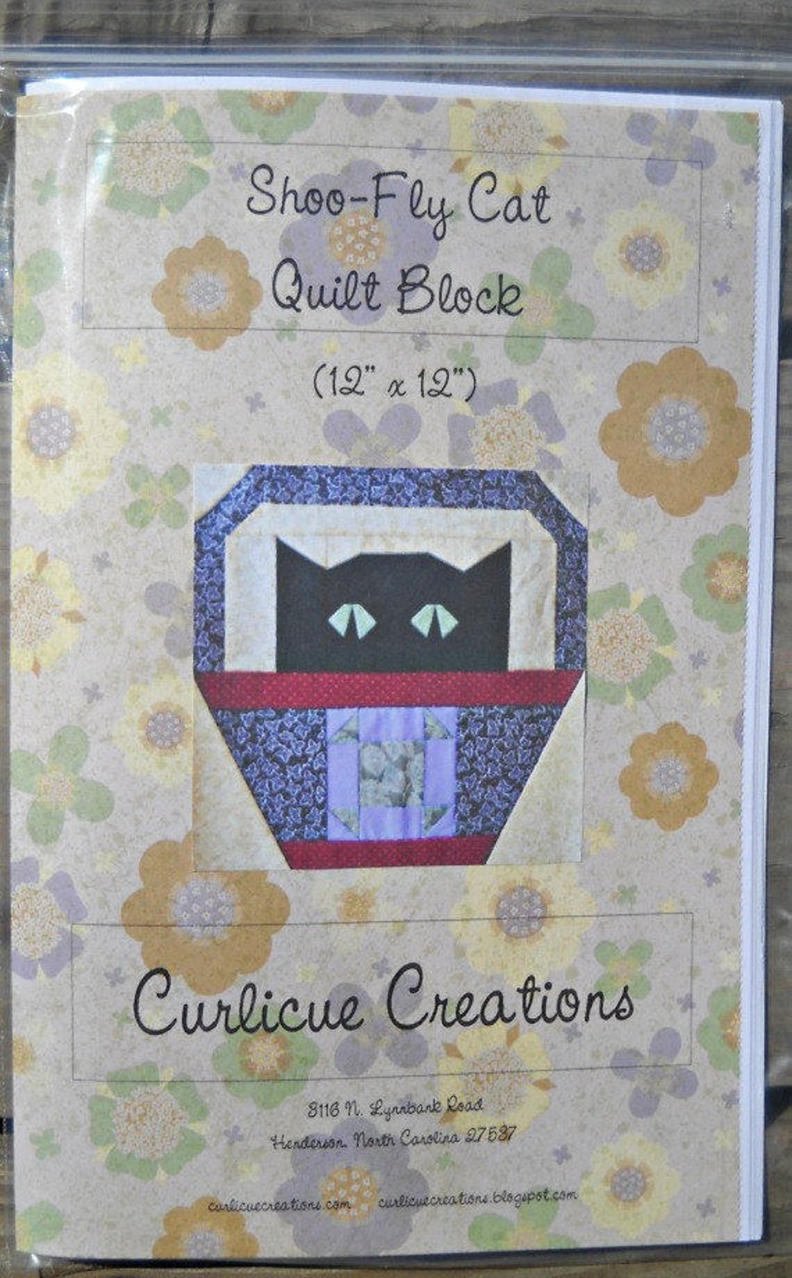 Shoo-fly Cat PDF Download Quilt Block Pattern by Curlicue | Etsy