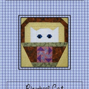 Pinwheel Cat Paper Pieced Quilt Block Pattern by Curlicue - Etsy