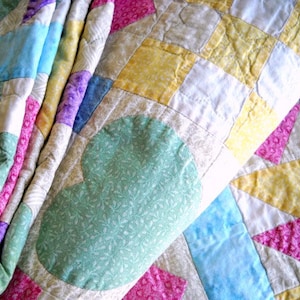 Sherbet Hearts PDF Download Quilt Pattern by Curlicue Creations Throw ...