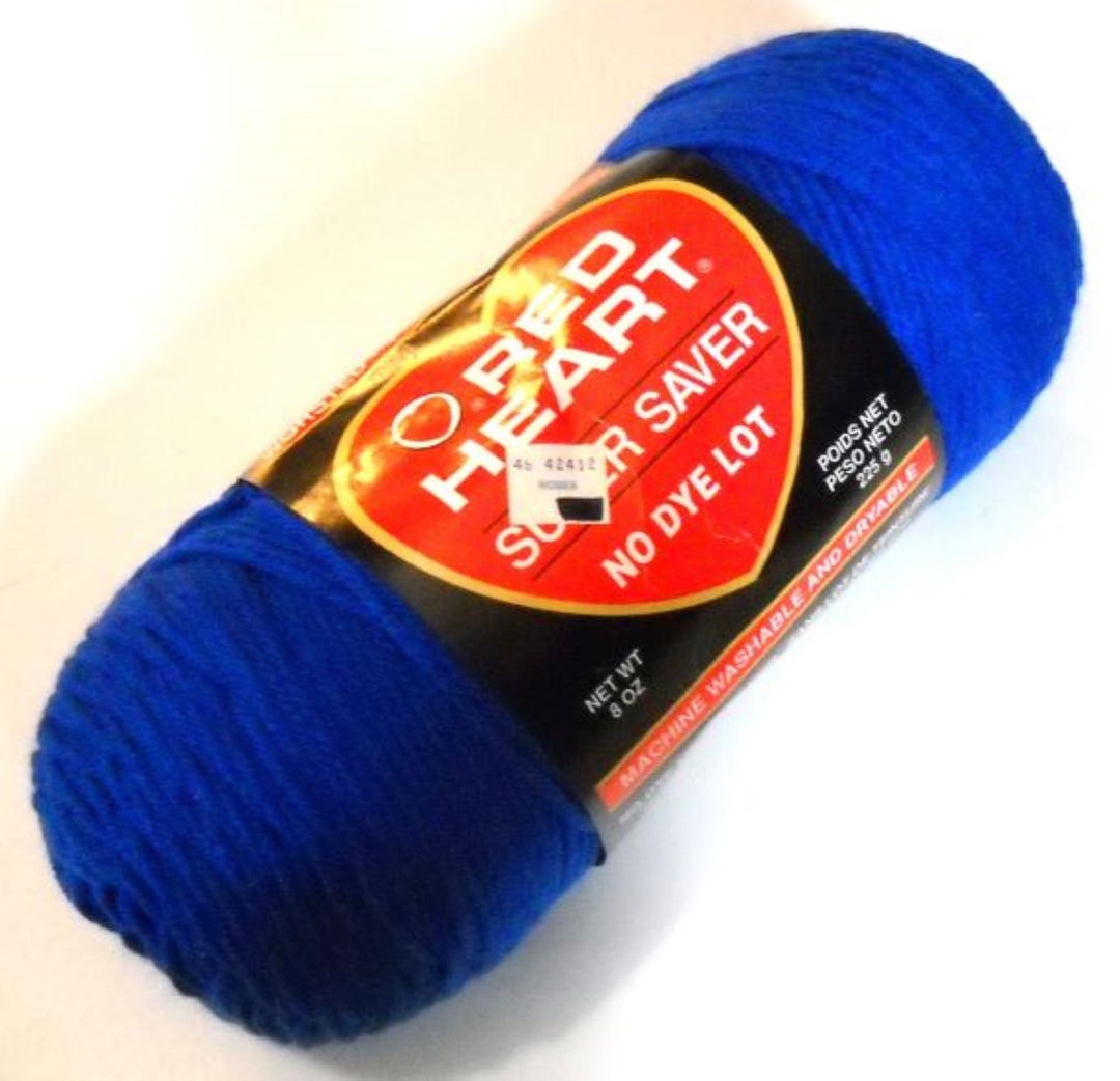 Red Heart Royal Blue Yarn: 8 Oz Worsted Weight Acrylic - Etsy