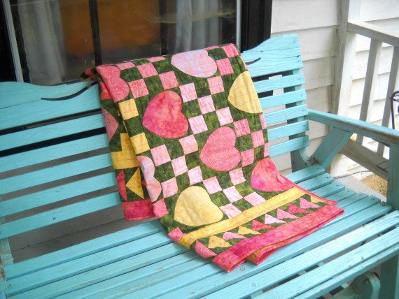 Sherbet Hearts Quilt Pattern Pink Lemonade Version by Curlicue - Etsy