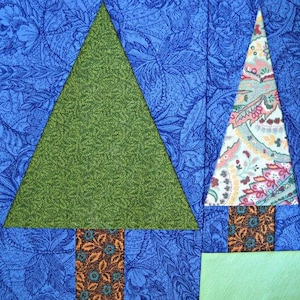 Pine Tree PDF Download Paper Pieced Quilt Block Pattern by Curlicue ...