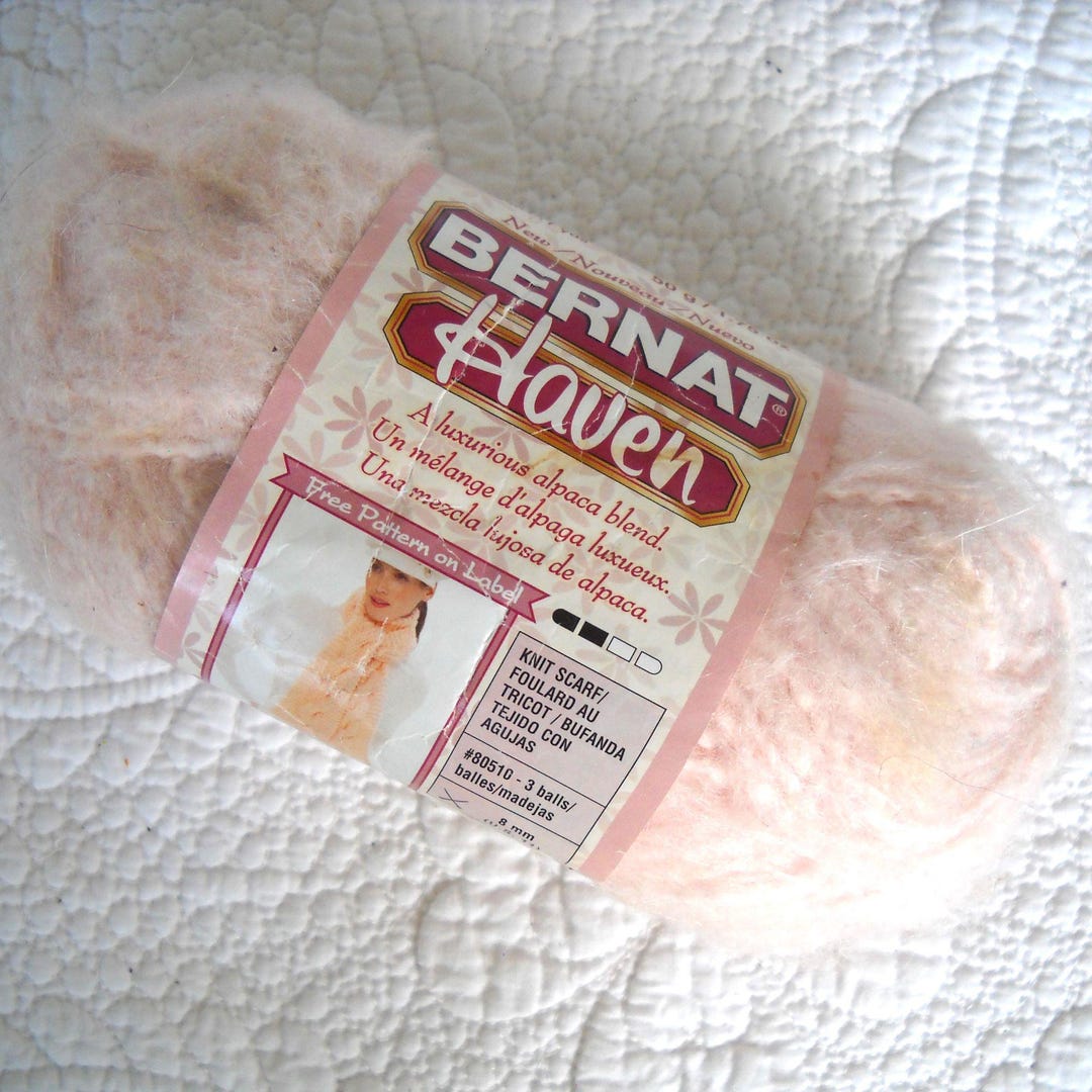 Bernat Haven Yarn: Bulky Ballerina Pink, Acrylic Alpaca Blend - Etsy